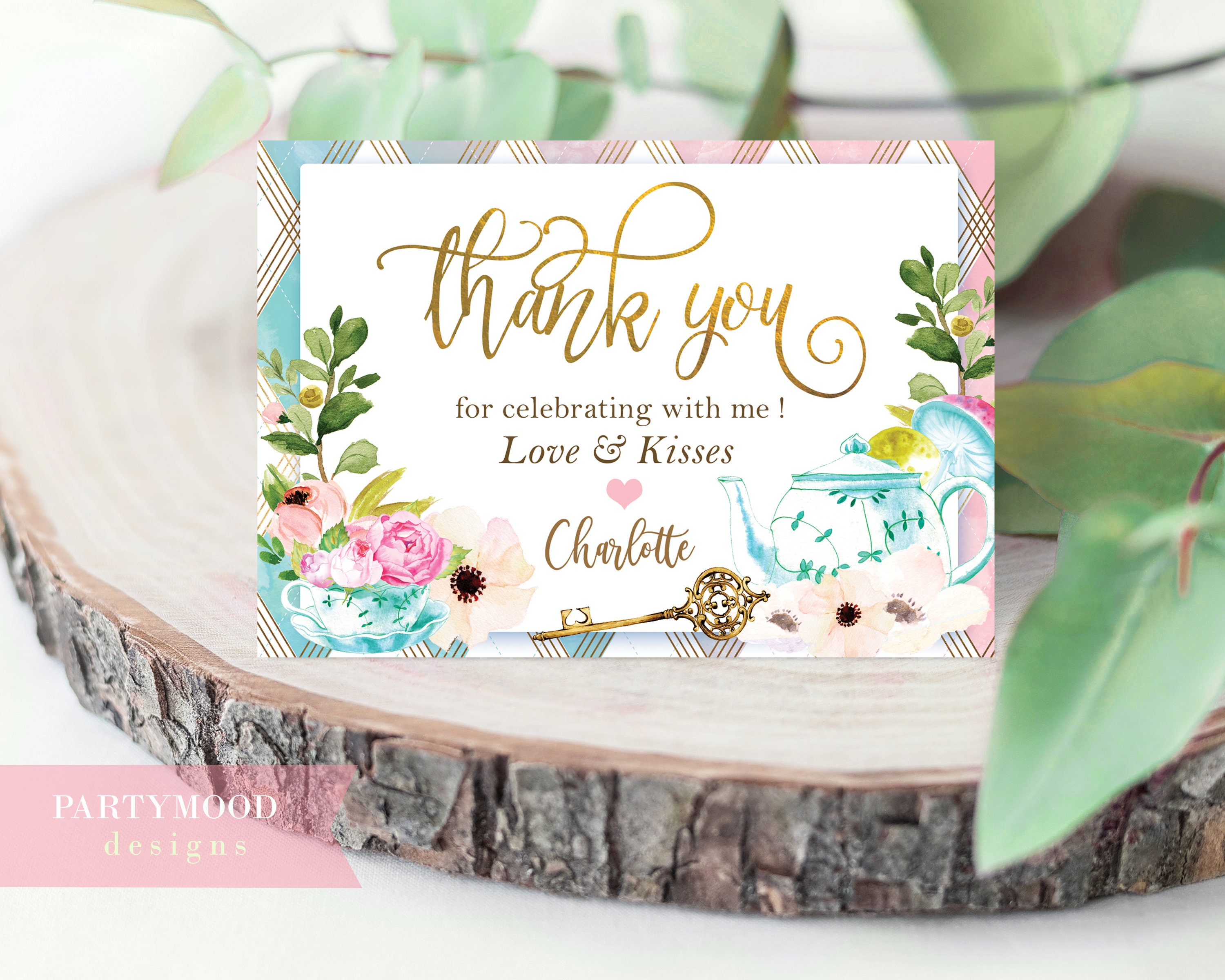 Alice in Wonderland THANK YOU Card Editable Thank You - Etsy