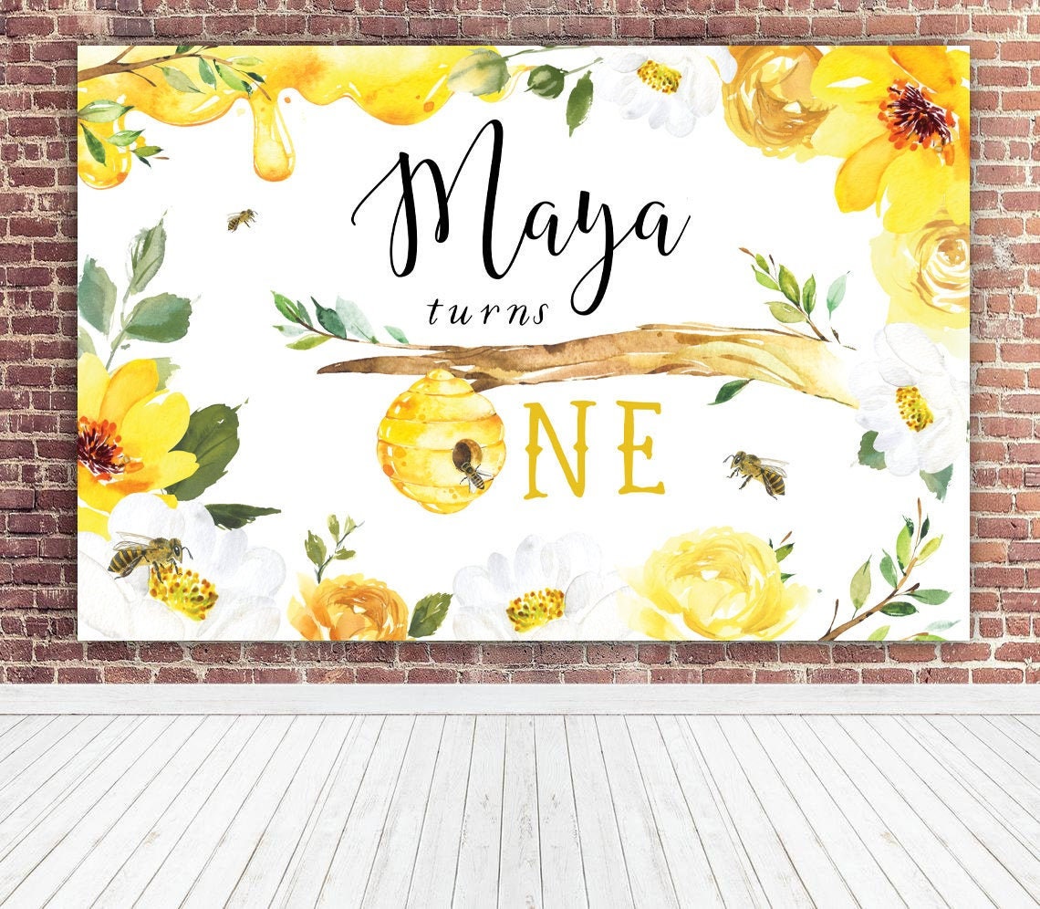 Bee Backdrop Bee Day Birthday Beehive Little Honey Birthday - Etsy