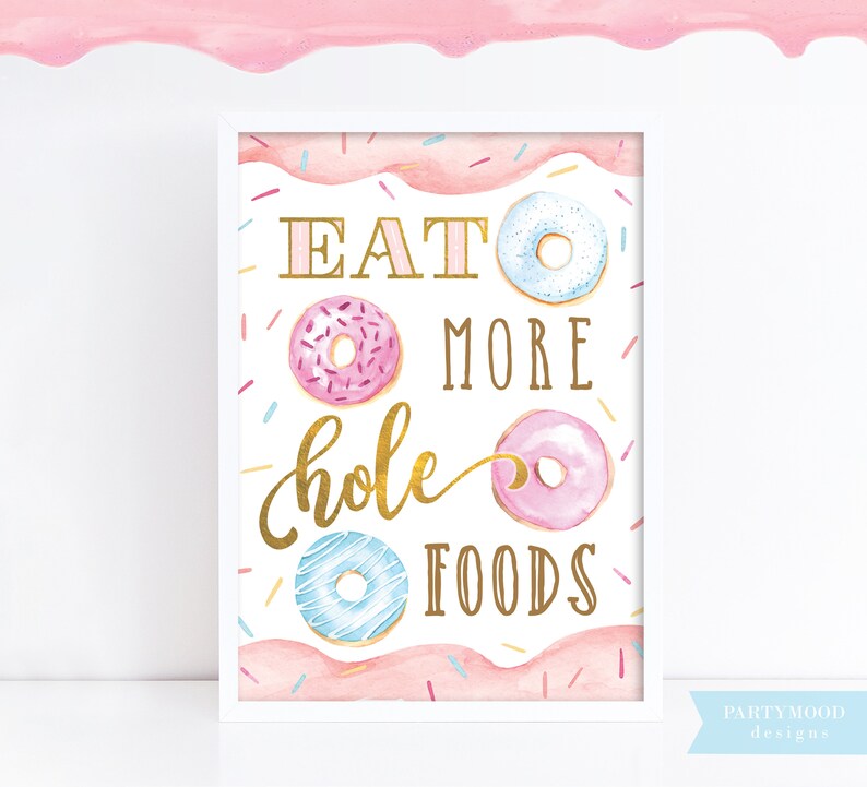 Funny Donut Signs Set of Printable Signs Donut Birthday | Etsy