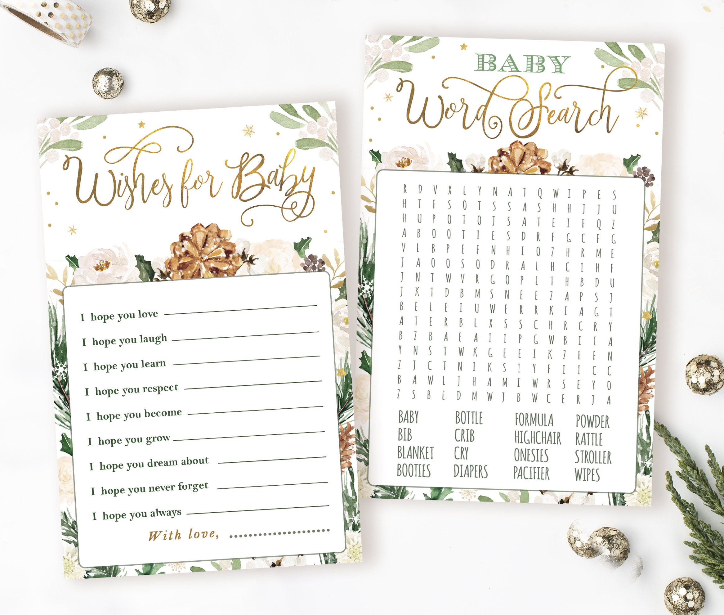 Winter Baby Shower Signs Set of 6 Fun Signs Babies Are | Etsy