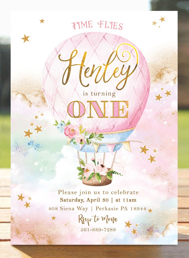 Hot Air Balloon Time Capsule 1st Birthday Party Signs up up - Etsy