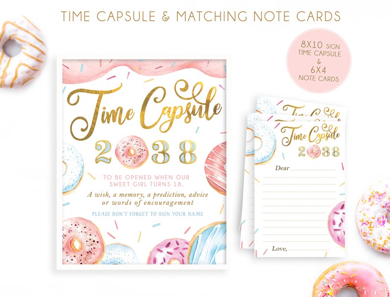 Donut Time Capsule Donut Birthday Party Sweet One Donut - Etsy