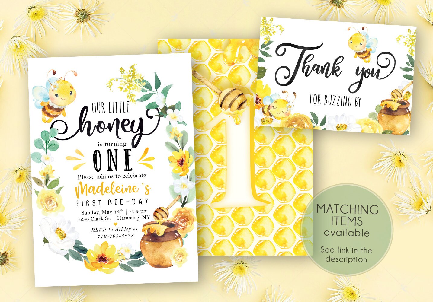 Bee Happy Birthday Banner Happy Bee Day Banner Little Honey | Etsy