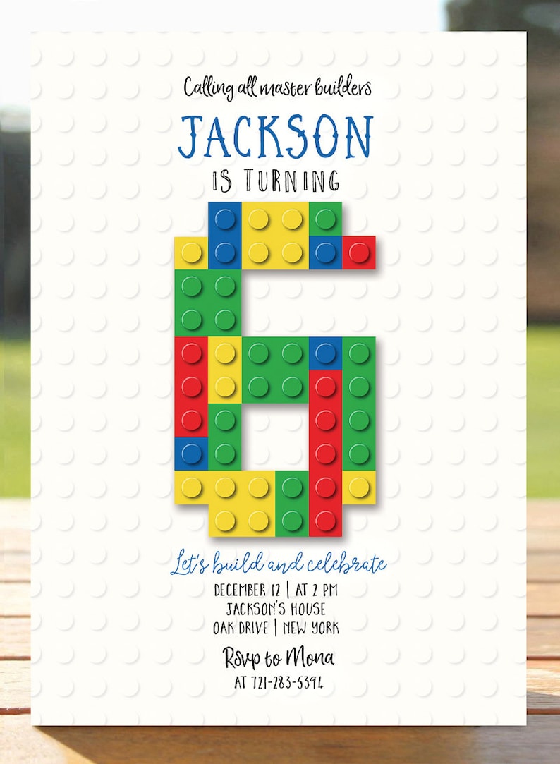Editable Building Blocks Invitation Blocks Birthday Party - Etsy