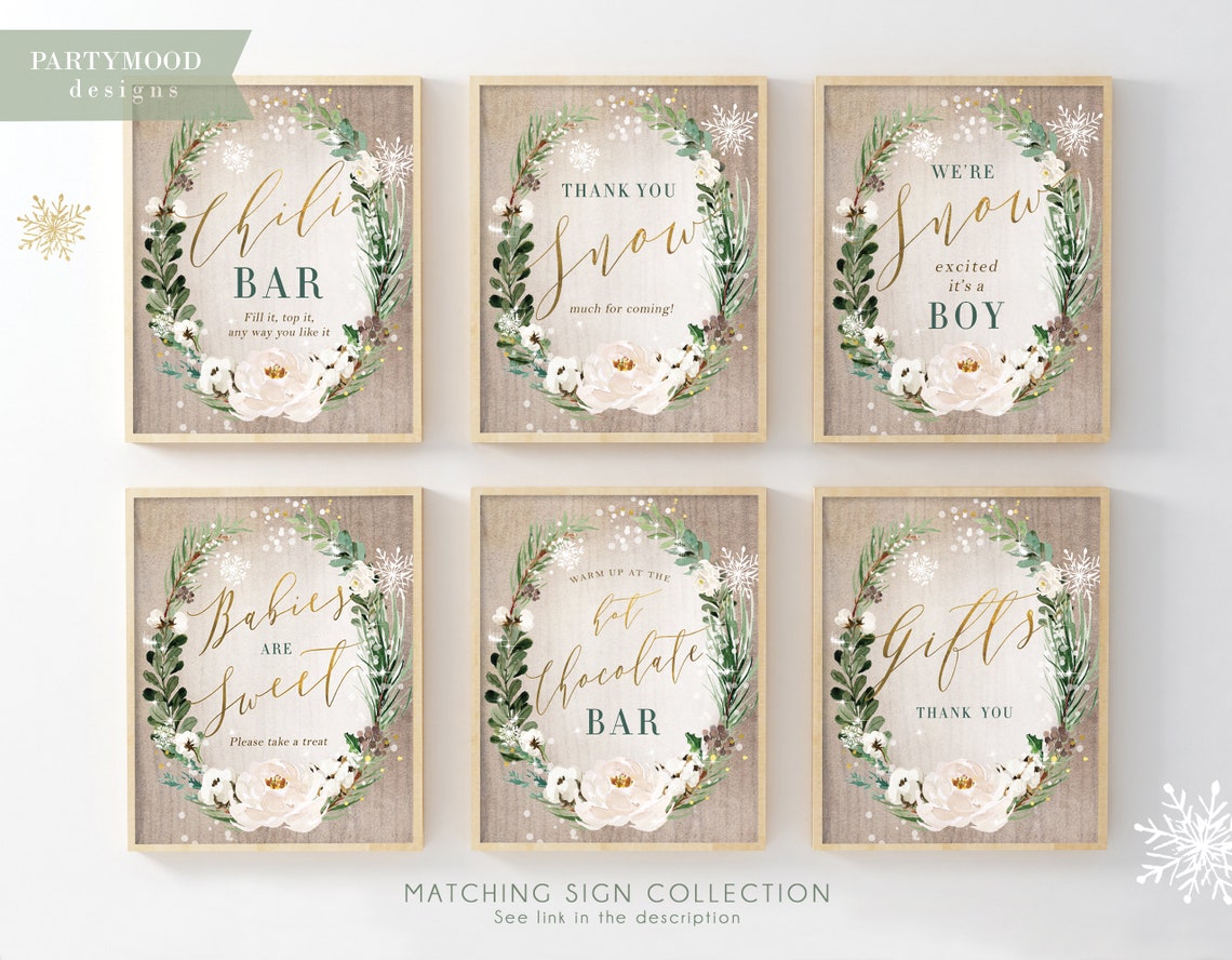 Winter Baby Shower Backdrop Rustic Baby It's Cold | Etsy