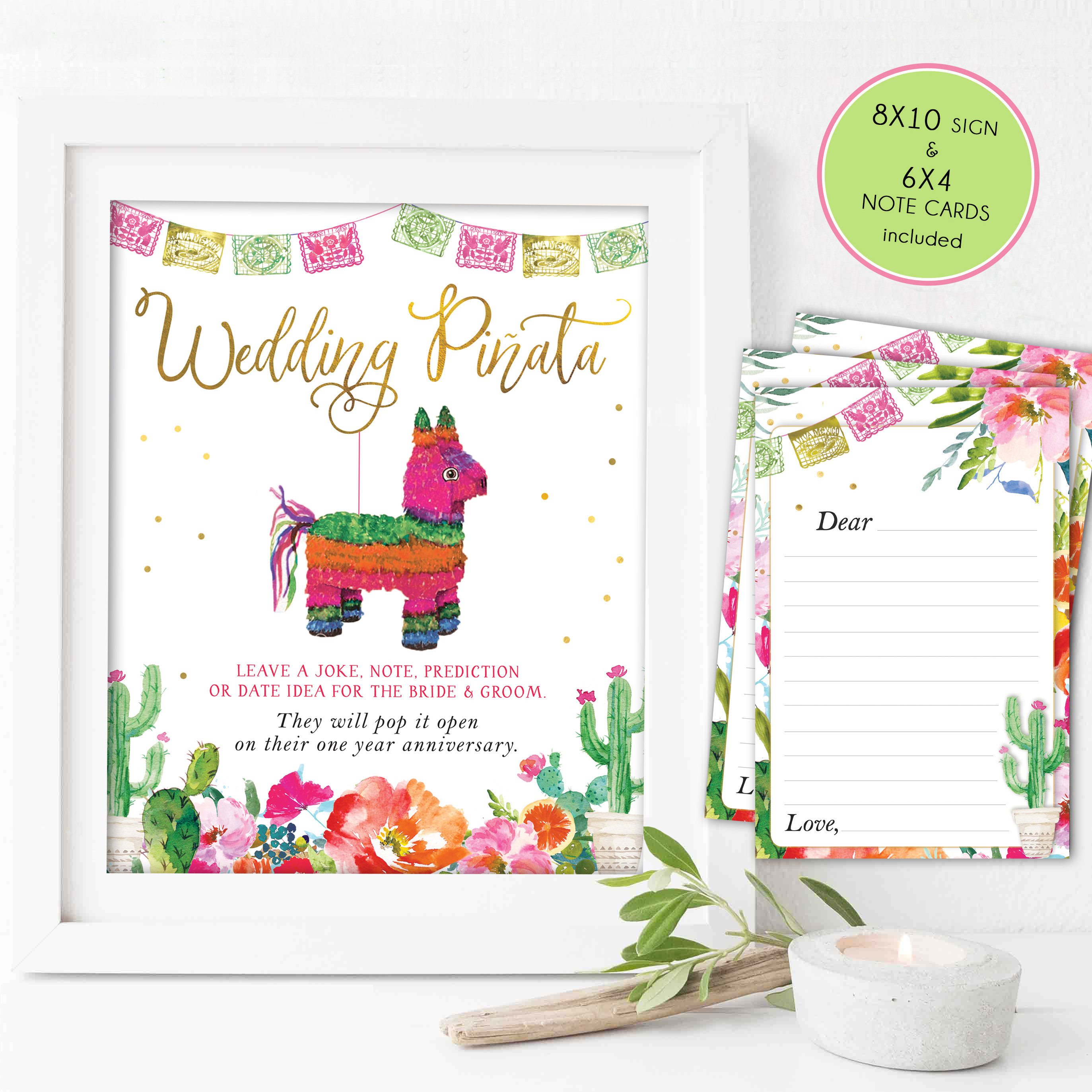 Wedding Pinata Sign Mexican party Piñata Let's Fiesta | Etsy