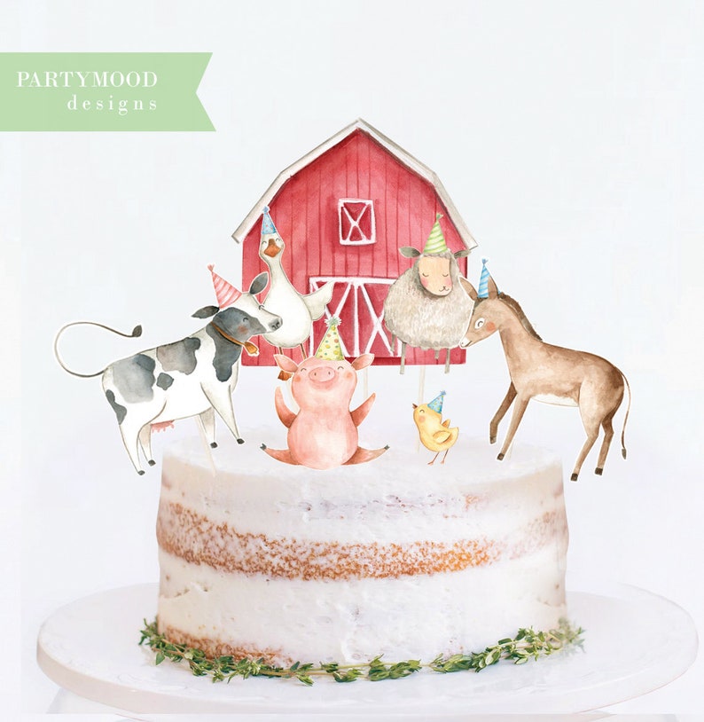 Farm Cupcake Toppers Centerpieces Cupcakes Farm Animals - Etsy
