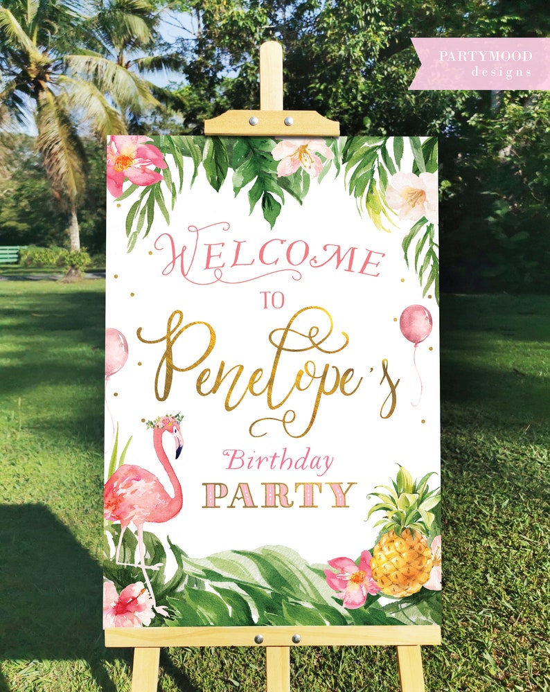 Flamingo Time Capsule 1st Birthday Party Signs Pool Party - Etsy