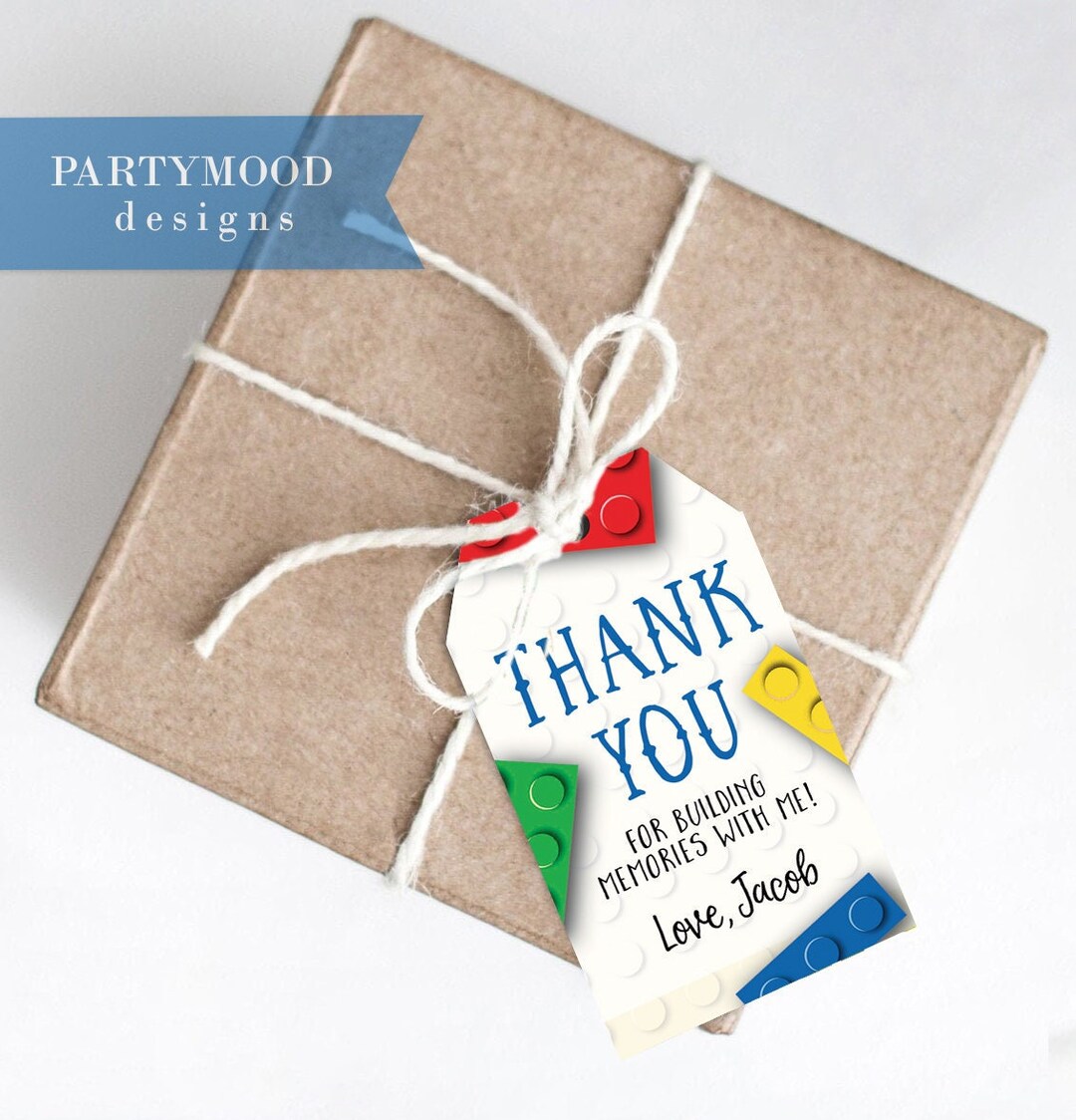 Blocks Favor Tags, Gift Tag, Favors Building Bricks, Blocks Birthday ...