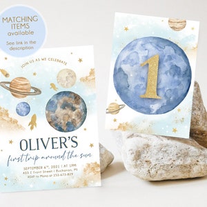 Outer Space Signs, Set of 6 Fun Signs, Space Theme, First Trip Around ...