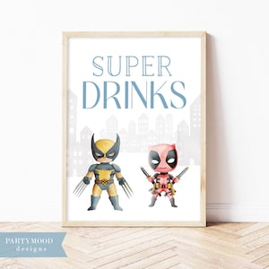 Superheroes Welcome Sign, Birthday Sign Reception, Avengers Decor ...