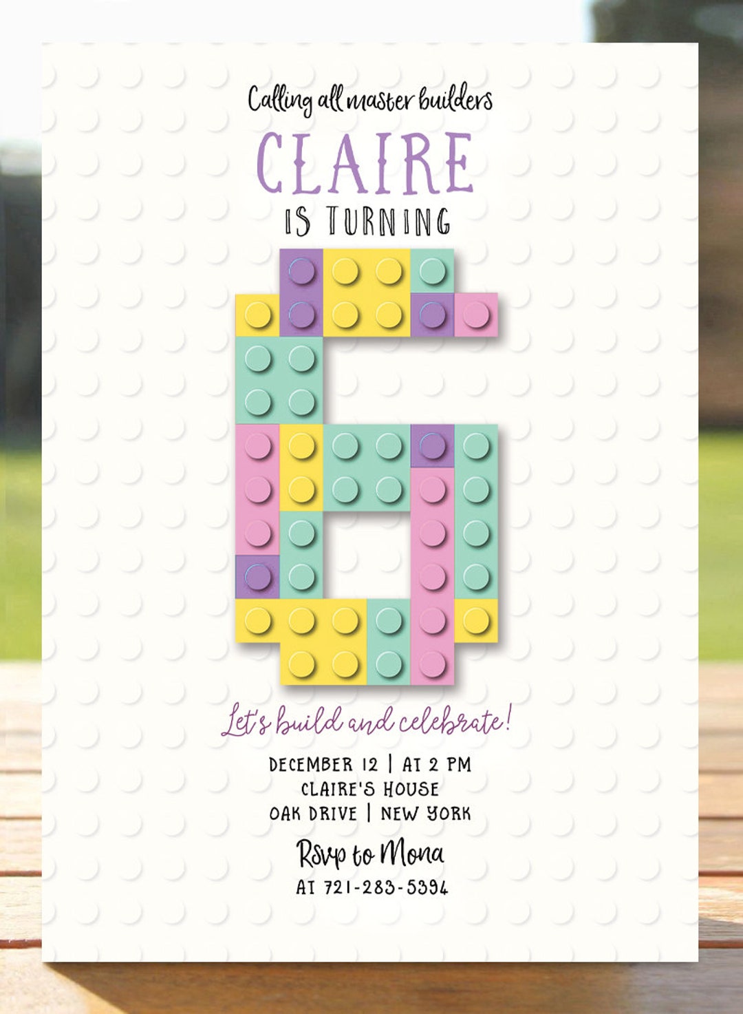 Editable Building Blocks Invitation, Blocks Birthday Party, Building ...