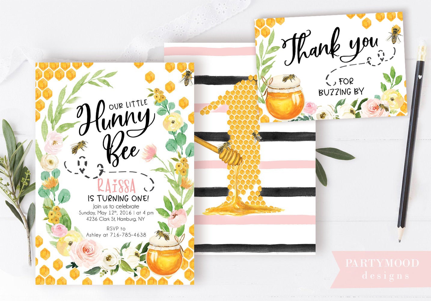 Bee Birthday Time Capsule Beehive Invite Little Honey | Etsy