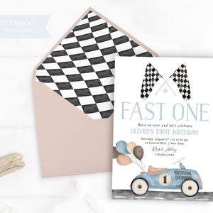 Editable Race Car Milestone Poster, Fast ONE Racing Car Milestone, 1st ...