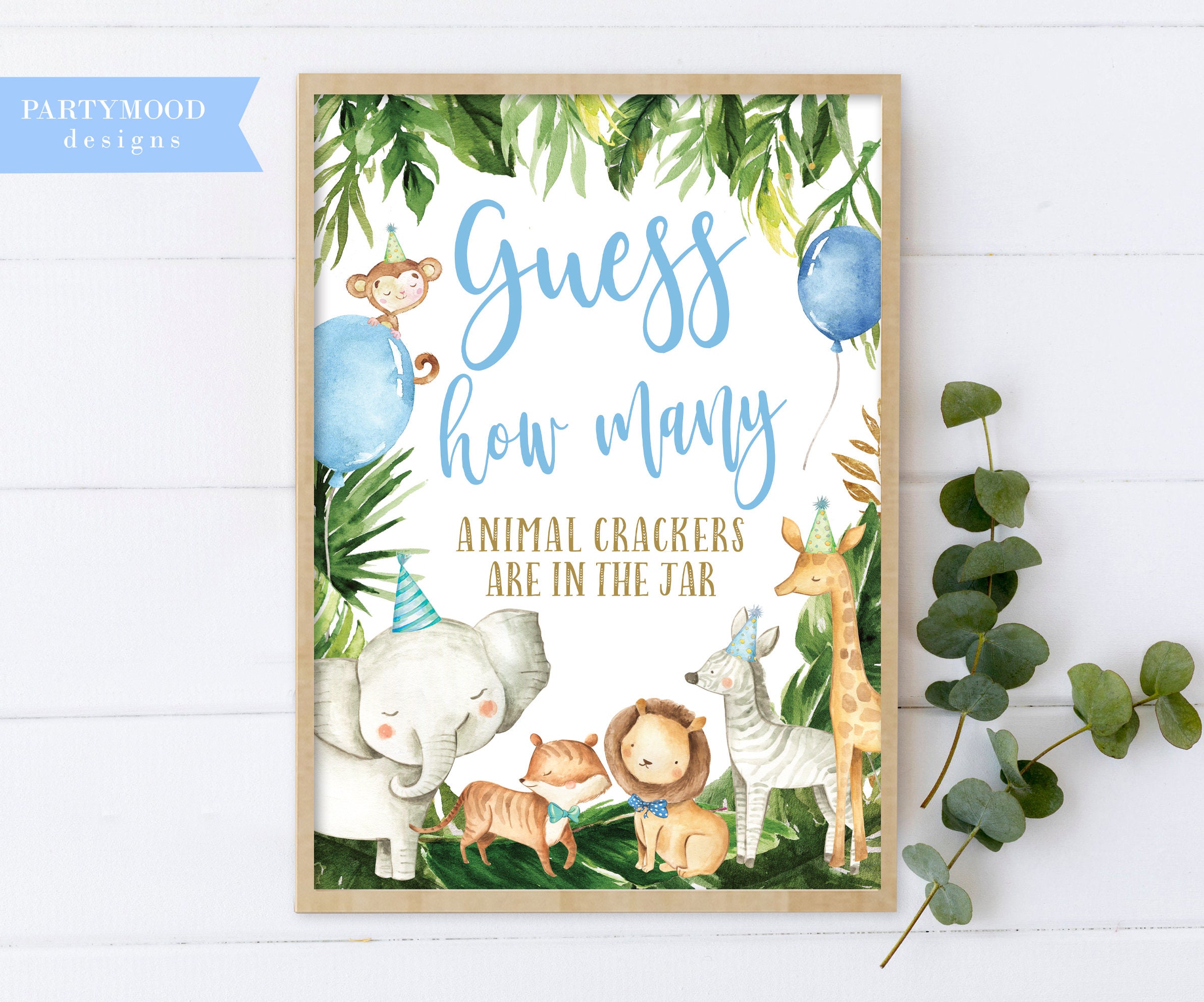 Safari Guess How Many Game Sign Animal Crackers in a Jar | Etsy