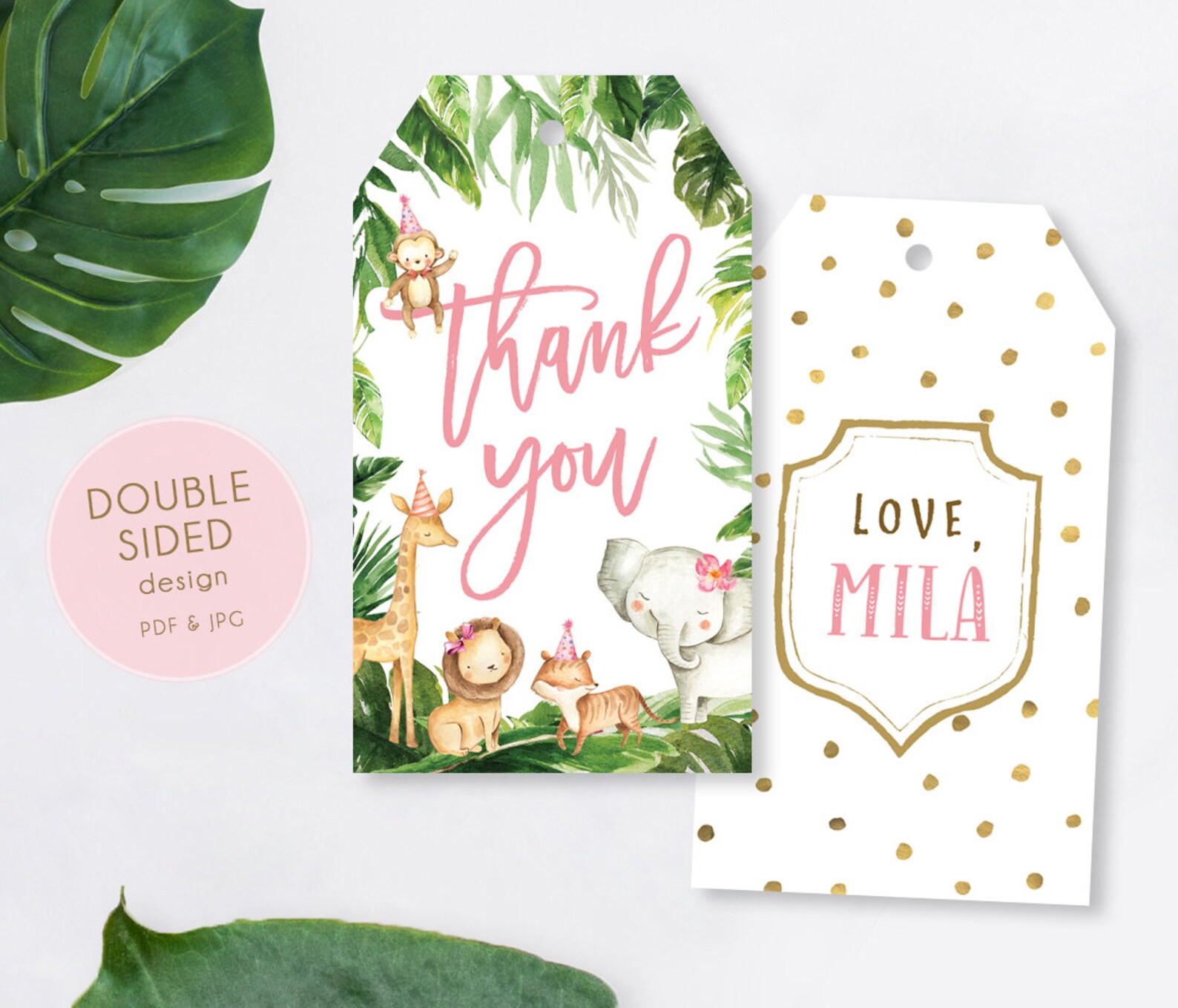 Safari Favor Tags, Wild One Safari Birthday, Safari Animals Birthday ...