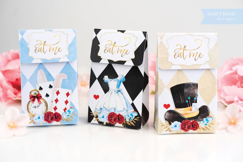 Alice in Wonderland Party Signs, Eat Me, Drink Me, Gifts Sign Take Me ...