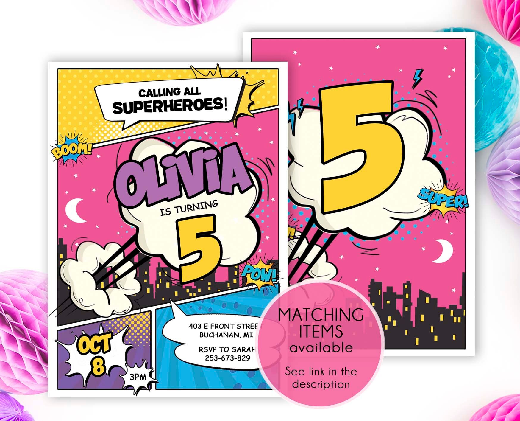 Superhero Arrows, Birthday Welcome Sign, Directional Arrows Superheroes ...