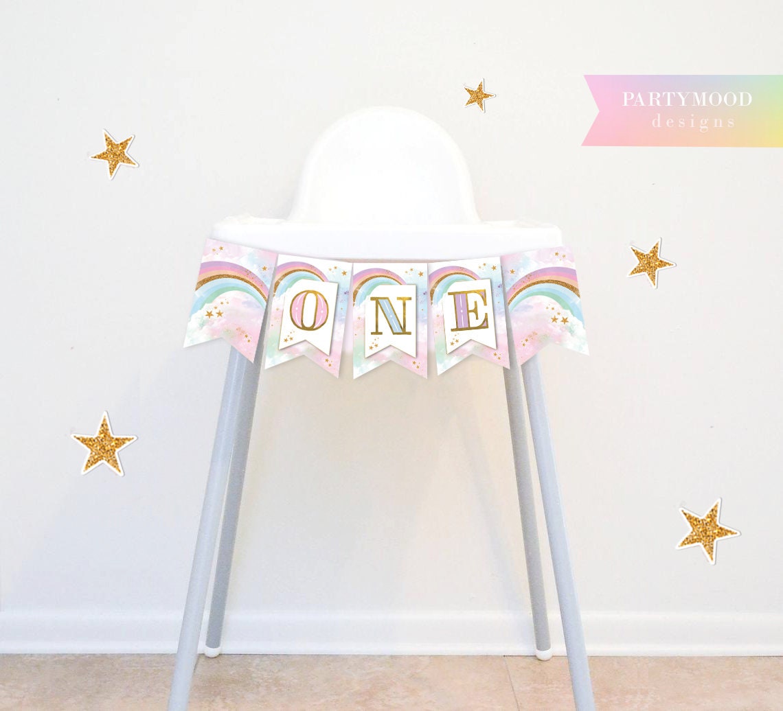 Rainbow Happy Birthday Banner HBD Rainbow Birthday Decor | Etsy