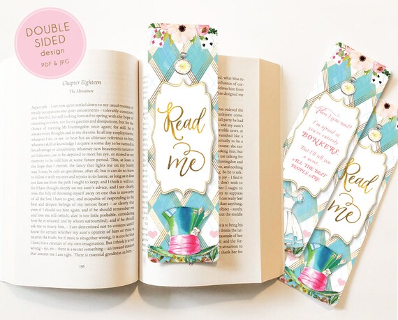 Alice in Wonderland Bookmarks Onederland Girl's 1st | Etsy