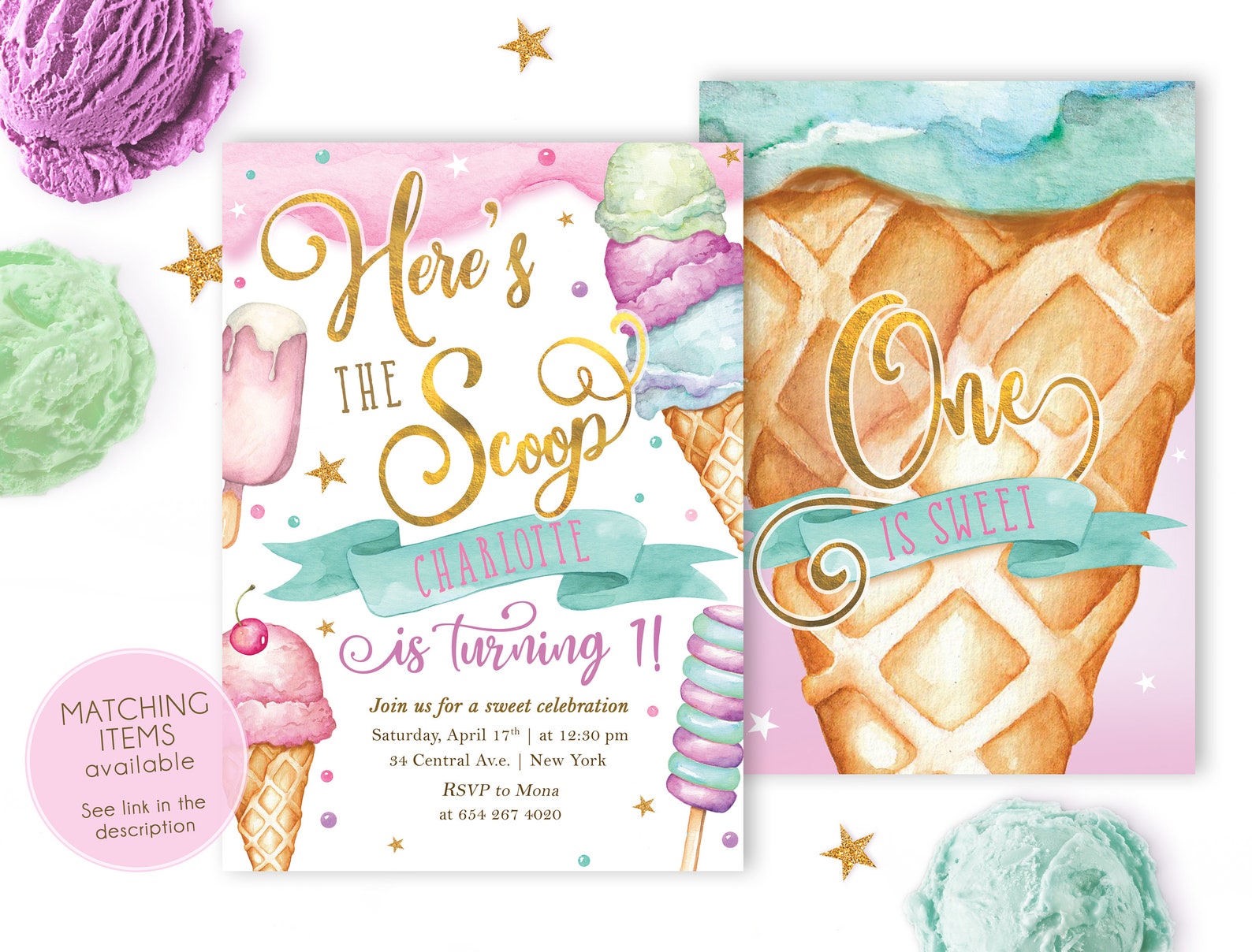 Ice Cream Water Labels Ice Cream Labels Here's the - Etsy