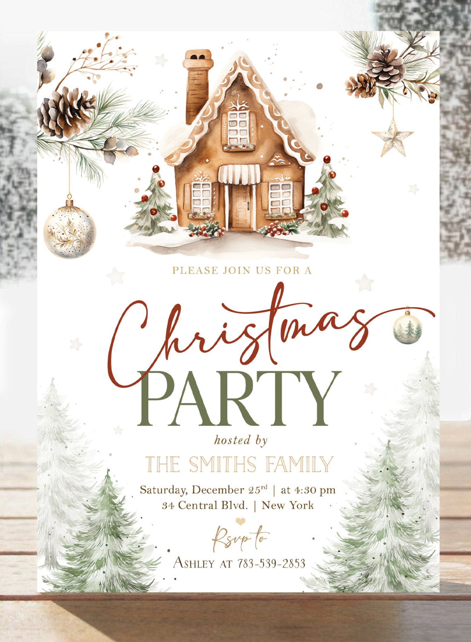 Editable Christmas Party Invitation Christmas Party Invite Christmas ...