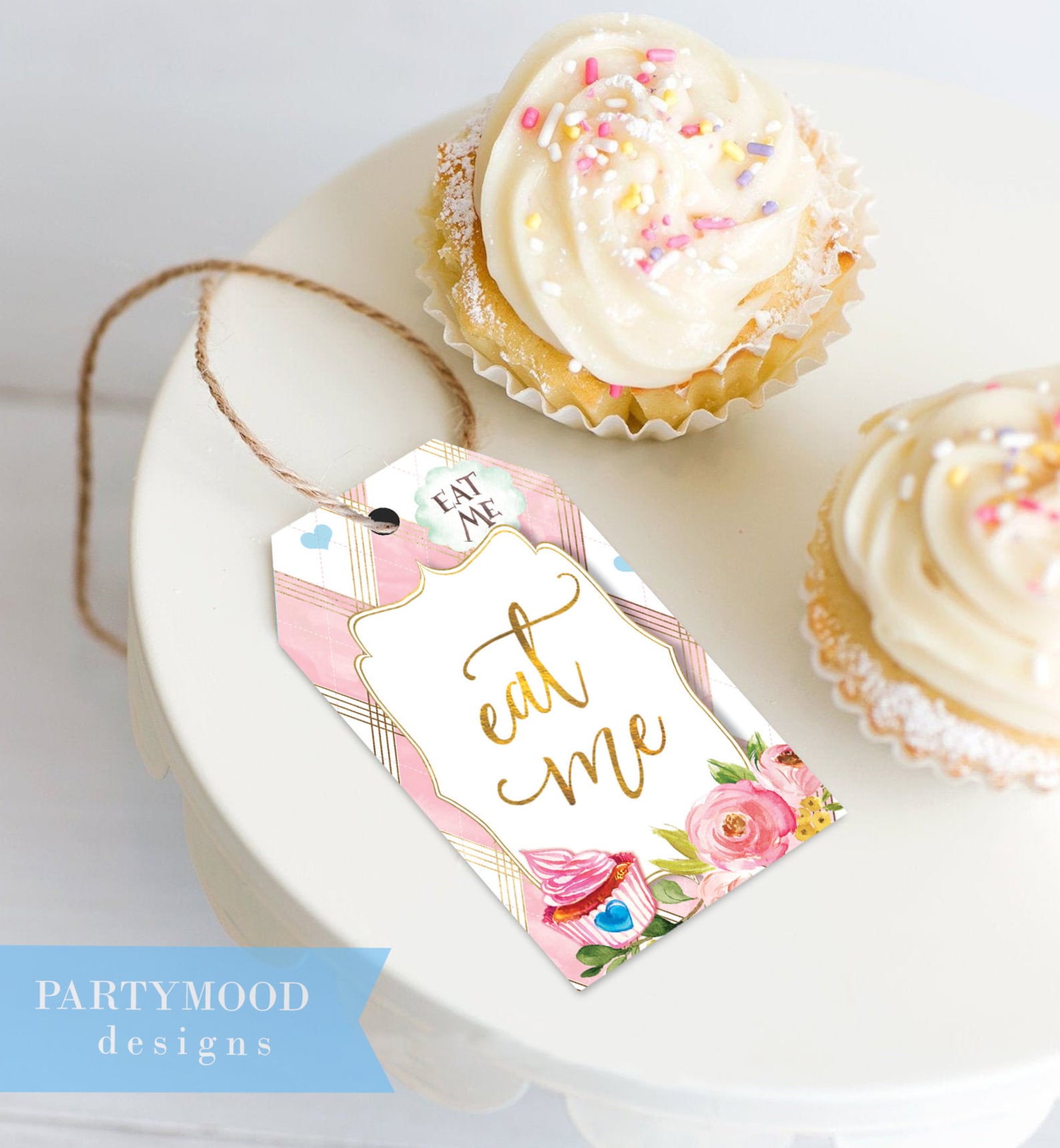 Alice in Wonderland Tags, Alice Tag, Onederland, Girl 1st Birthday ...