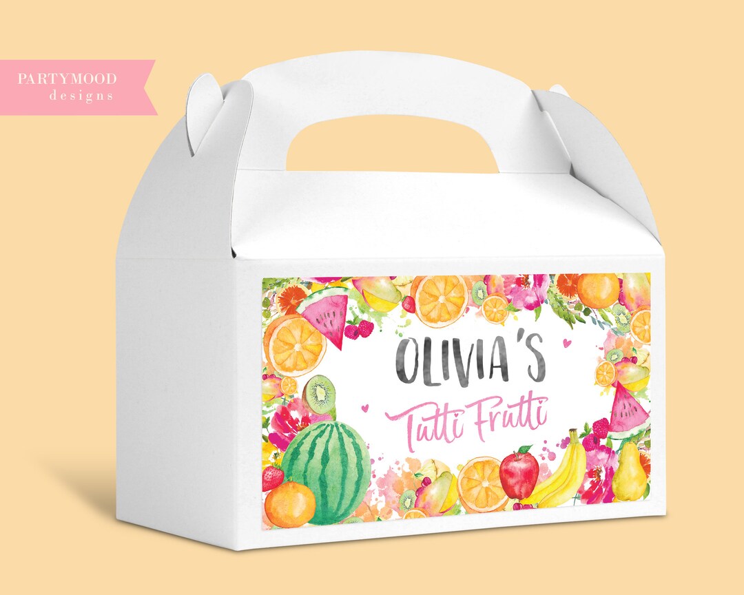Twotti Frutti Gable Box, Tutti Frutti Favor Box, Twoti Girl, Tutti ...