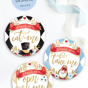 Alice in Wonderland Gift Bag Labels, Alice Favor Tags, Onederland Girl ...