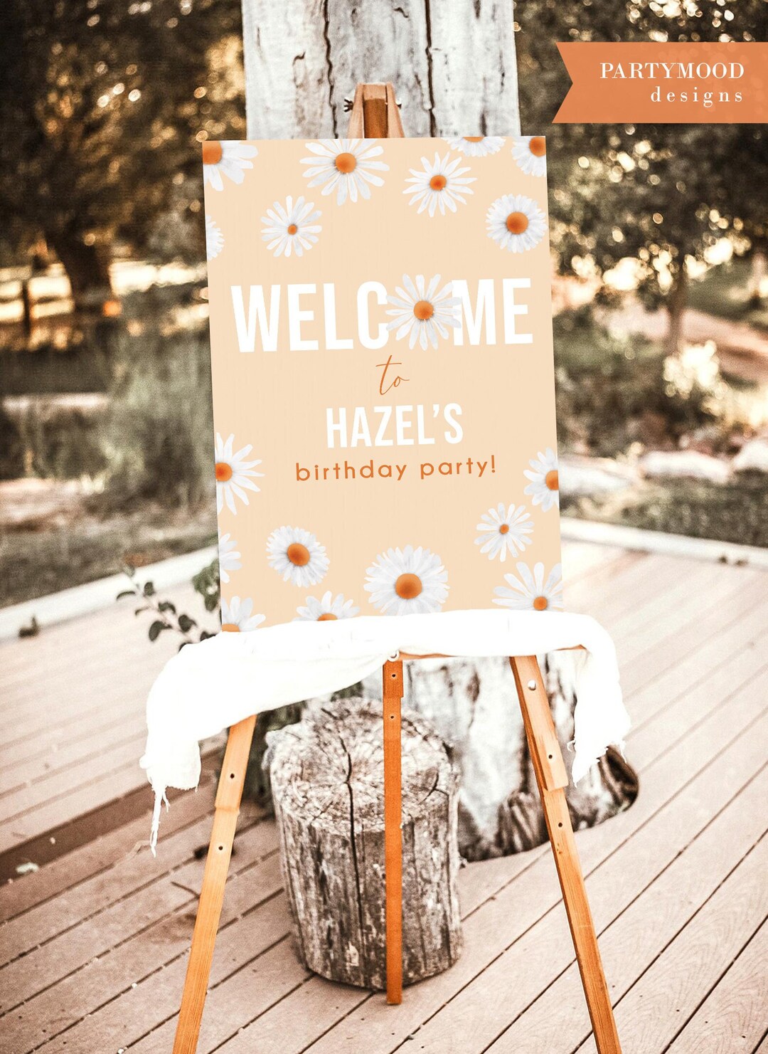 Daisy Welcome Sign Retro Daisy Birthday Party Boho Birthday - Etsy