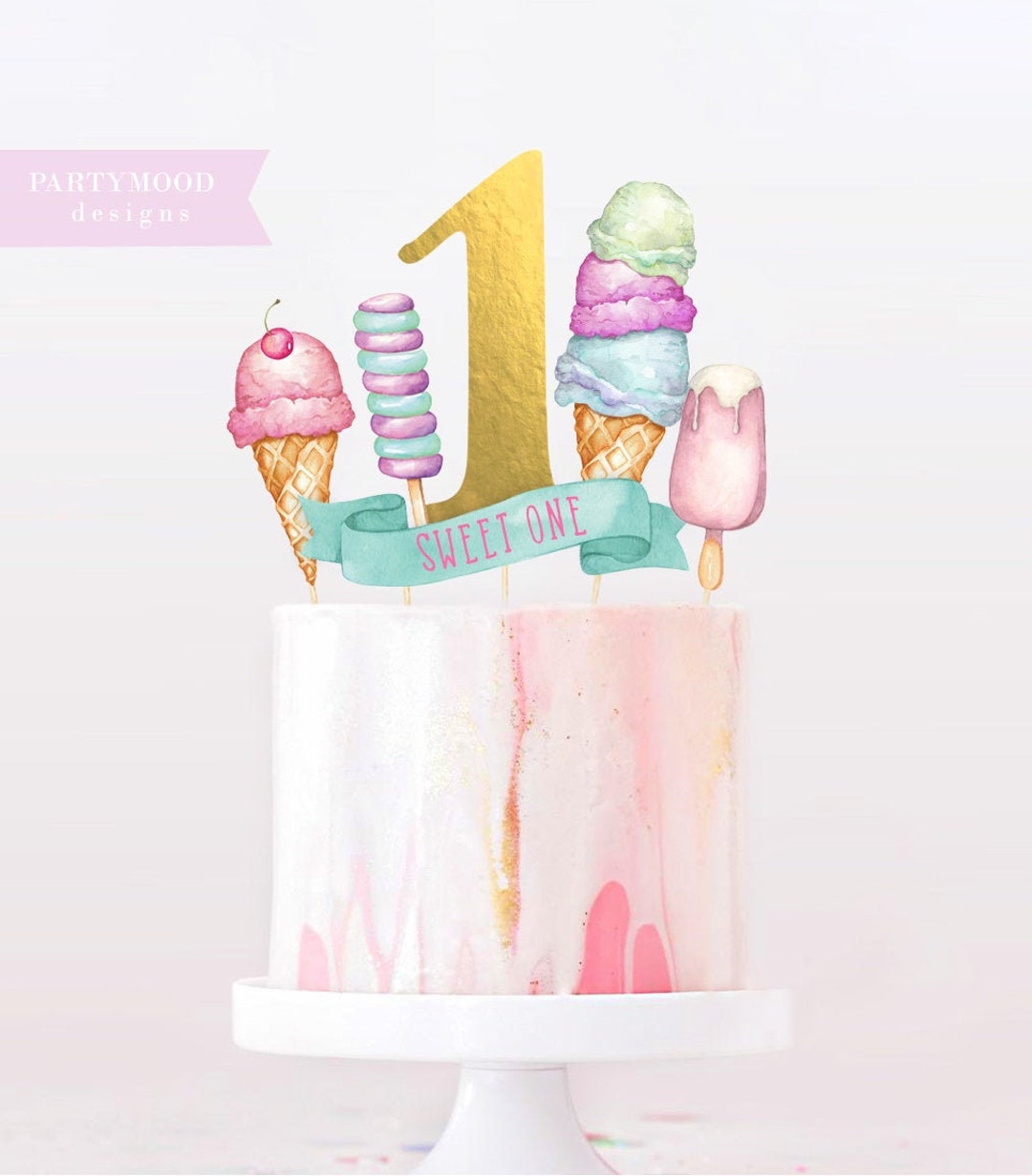 Ice Cream Centerpieces Ice Cream Cake Toppers Here's the - Etsy