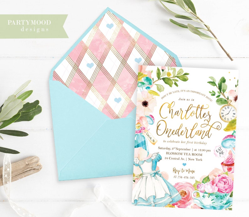 Alice in Wonderland THANK YOU Card Editable Thank You - Etsy