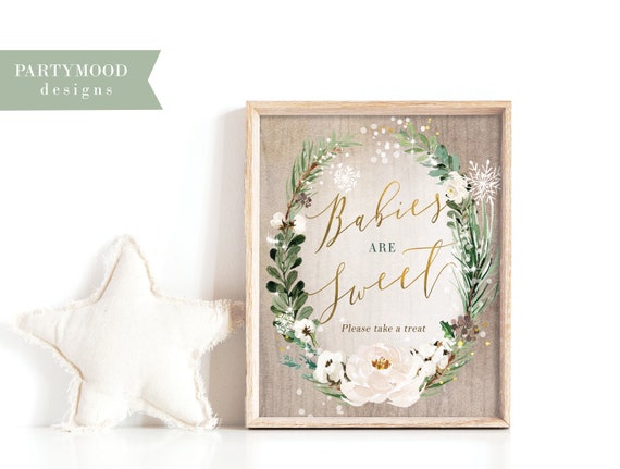 Sweet Treats Sign Winter Baby Shower Signs Babies Are Sweet - Etsy