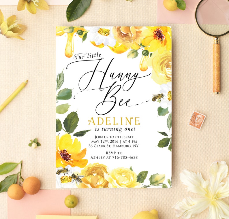 Bee Birthday Invitation Beehive Invite Little Honey Party - Etsy