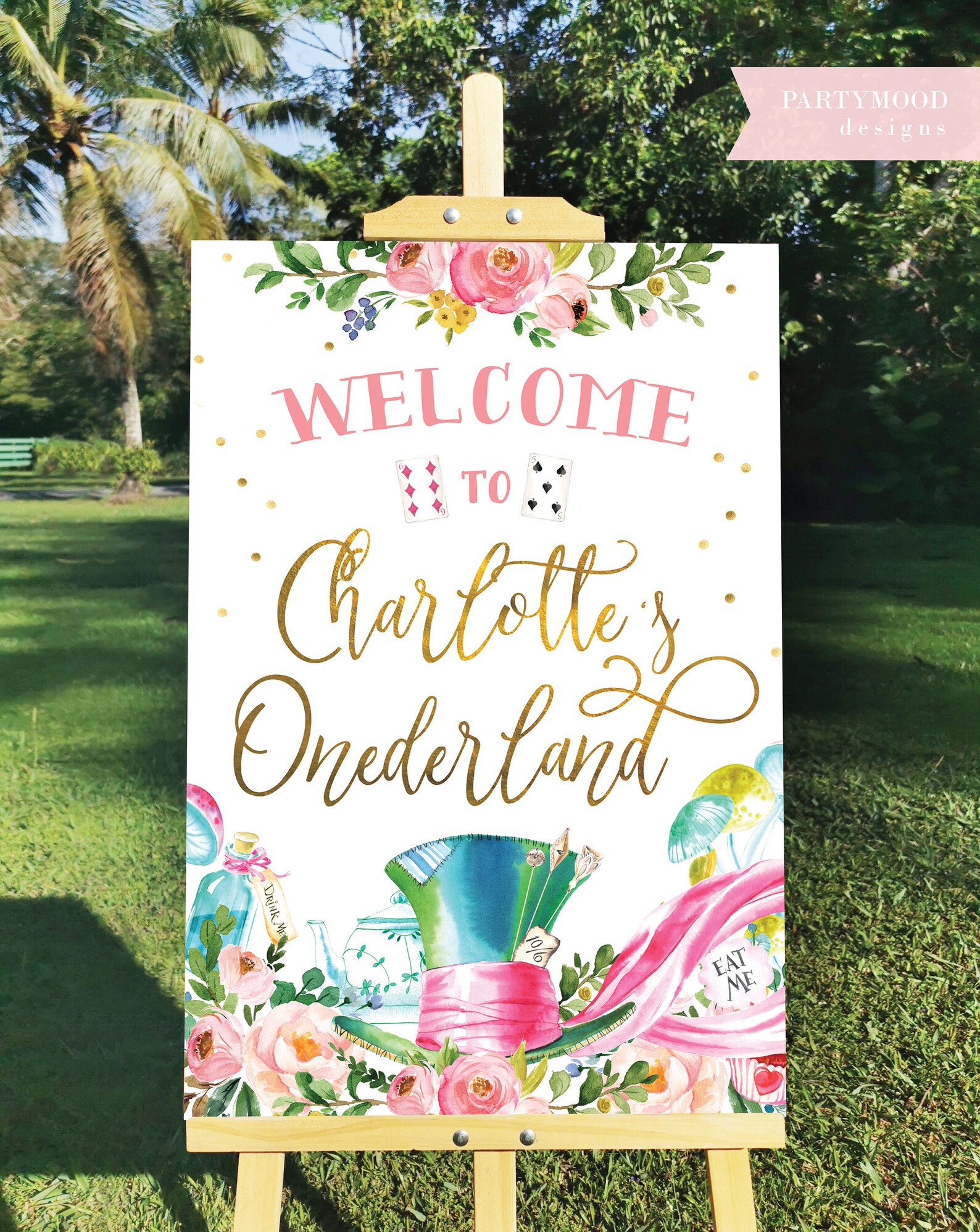 Alice in Wonderland off With Her Gifts Signs, Decor Onederland Girl's ...