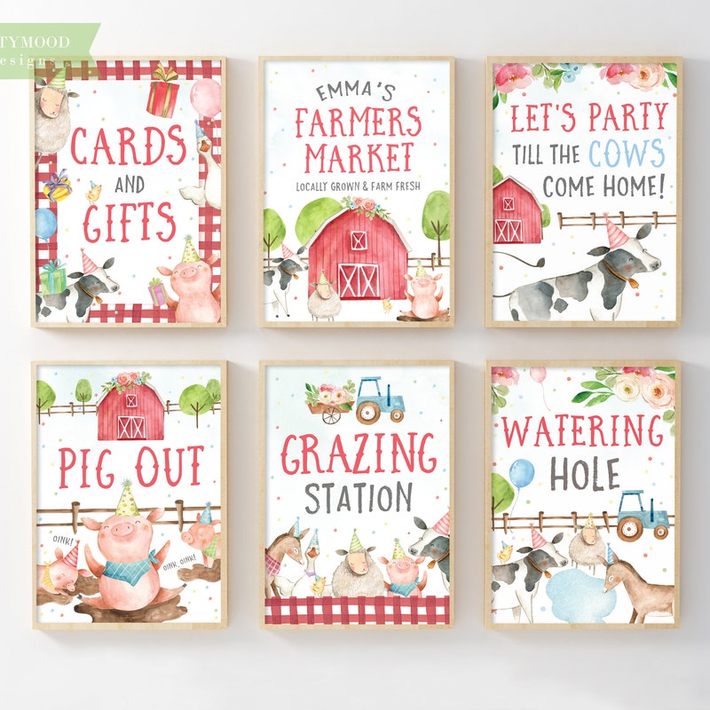 Farm Party Signs - Etsy