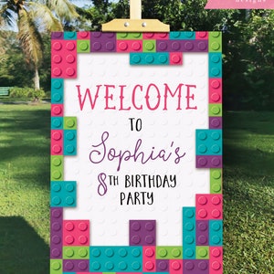 Building Blocks Backdrop, Editable Backdrop, Blocks Birthday Party ...