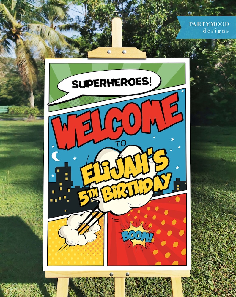 Superhero Arrows, Birthday Welcome Sign, Directional Arrows Superheroes ...