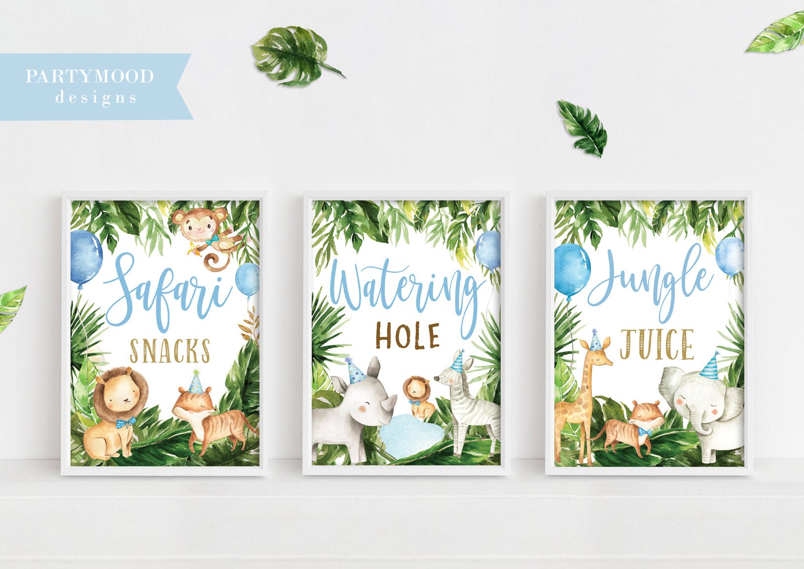 Safari Birthday Signs Set of 3 Fun Signs Wild One Safari | Etsy