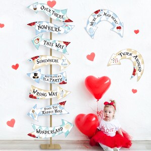 Alice in Wonderland Milestone Poster, Editable Onederland Girl's 1st ...