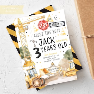 Editable Construction Invitation, Construction Birthday Party Invite ...