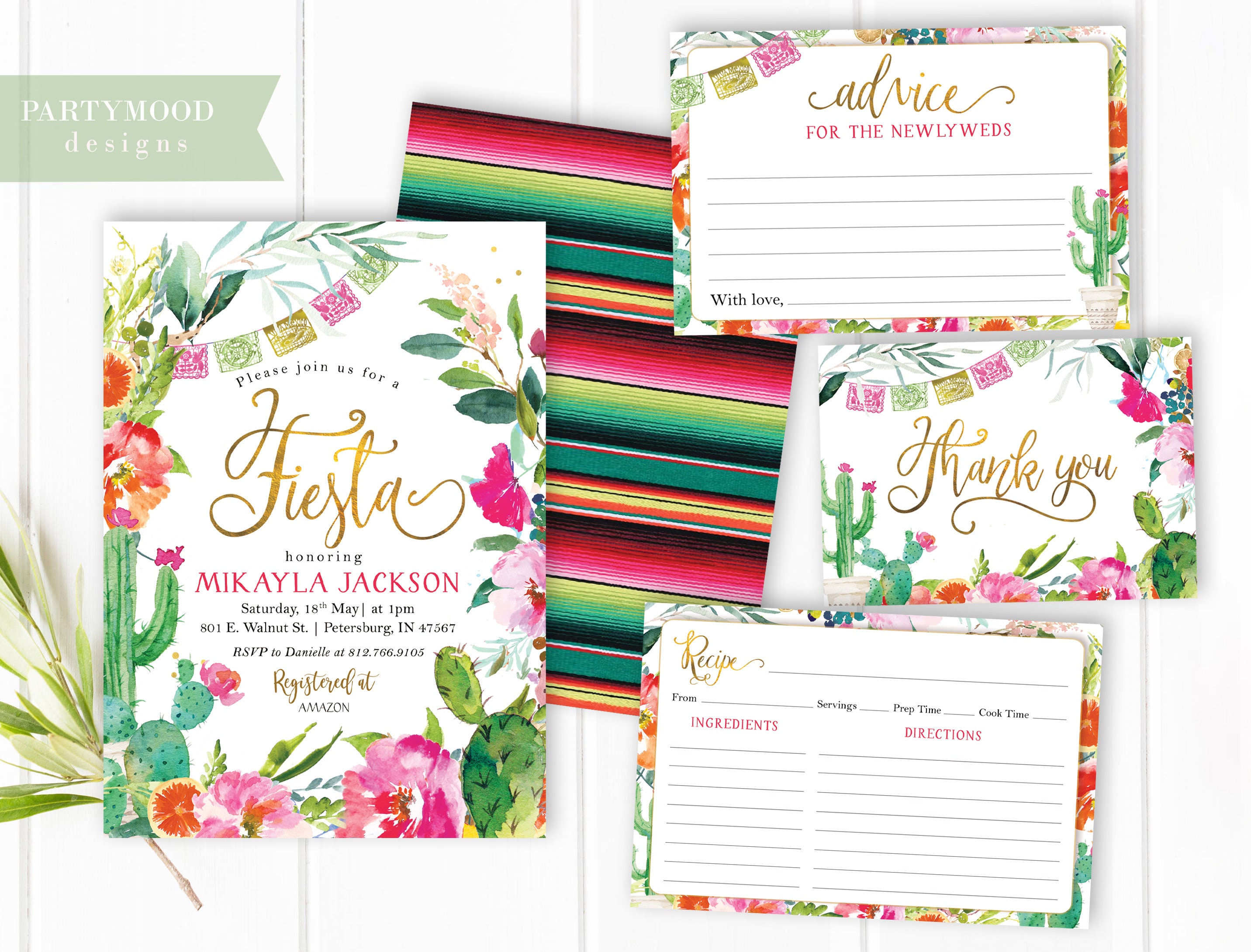 Fiesta Favor Tags Bridal Shower Mexican Label Tags Gift - Etsy