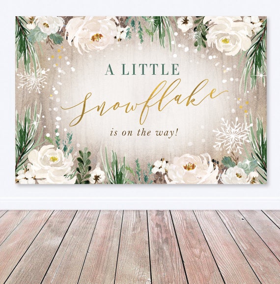 Winter Baby Shower Backdrop Rustic Baby It's Cold | Etsy