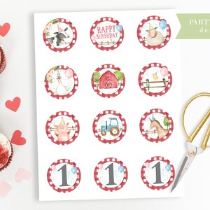 Farm Cupcake Toppers, Centerpieces, Cupcakes, Farm Animals, Boy First ...