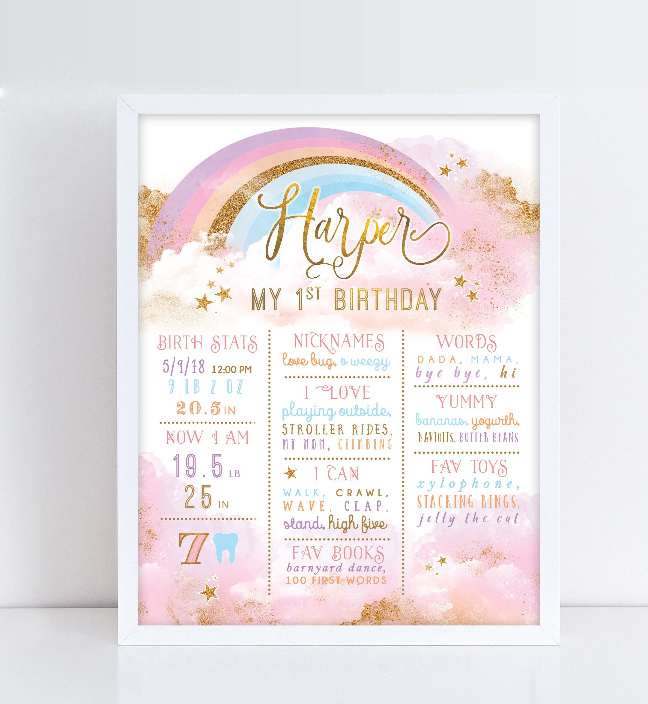 Rainbow Favor Tags 1st Birthday Party Signs Gift Tags - Etsy