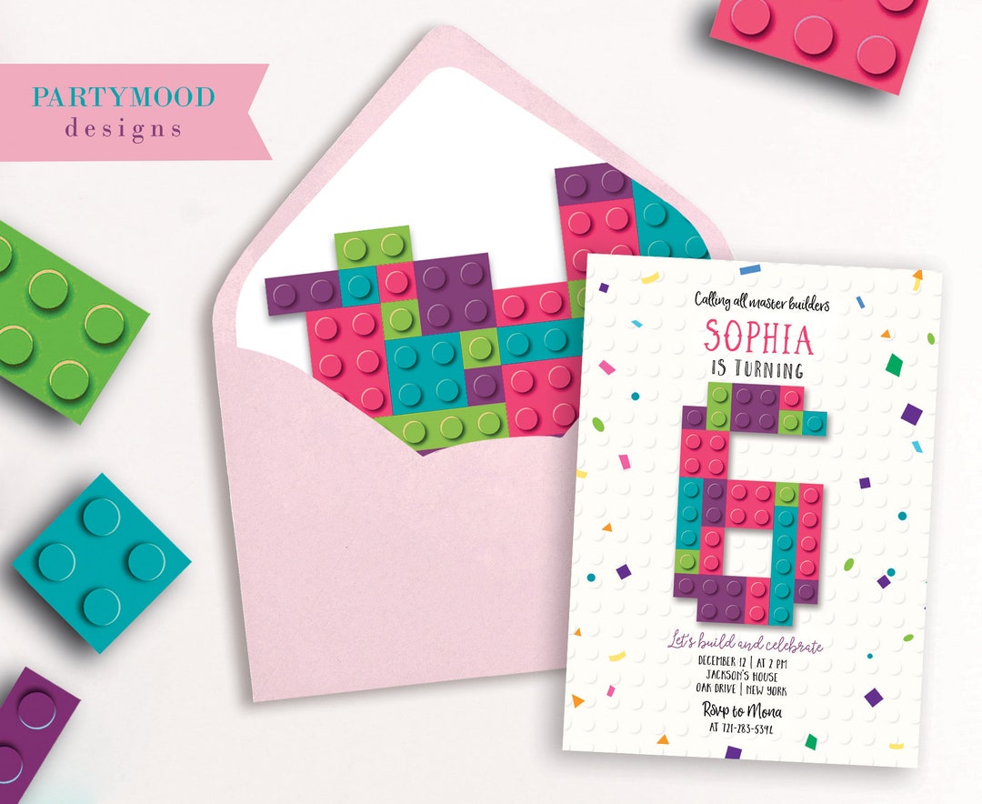 Building Blocks Envelope Liners Liner Set Blocks Birthday - Etsy