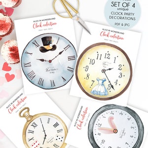 Alice in Wonderland Clock, Party Decorations, Onederland, Watch, Girl ...