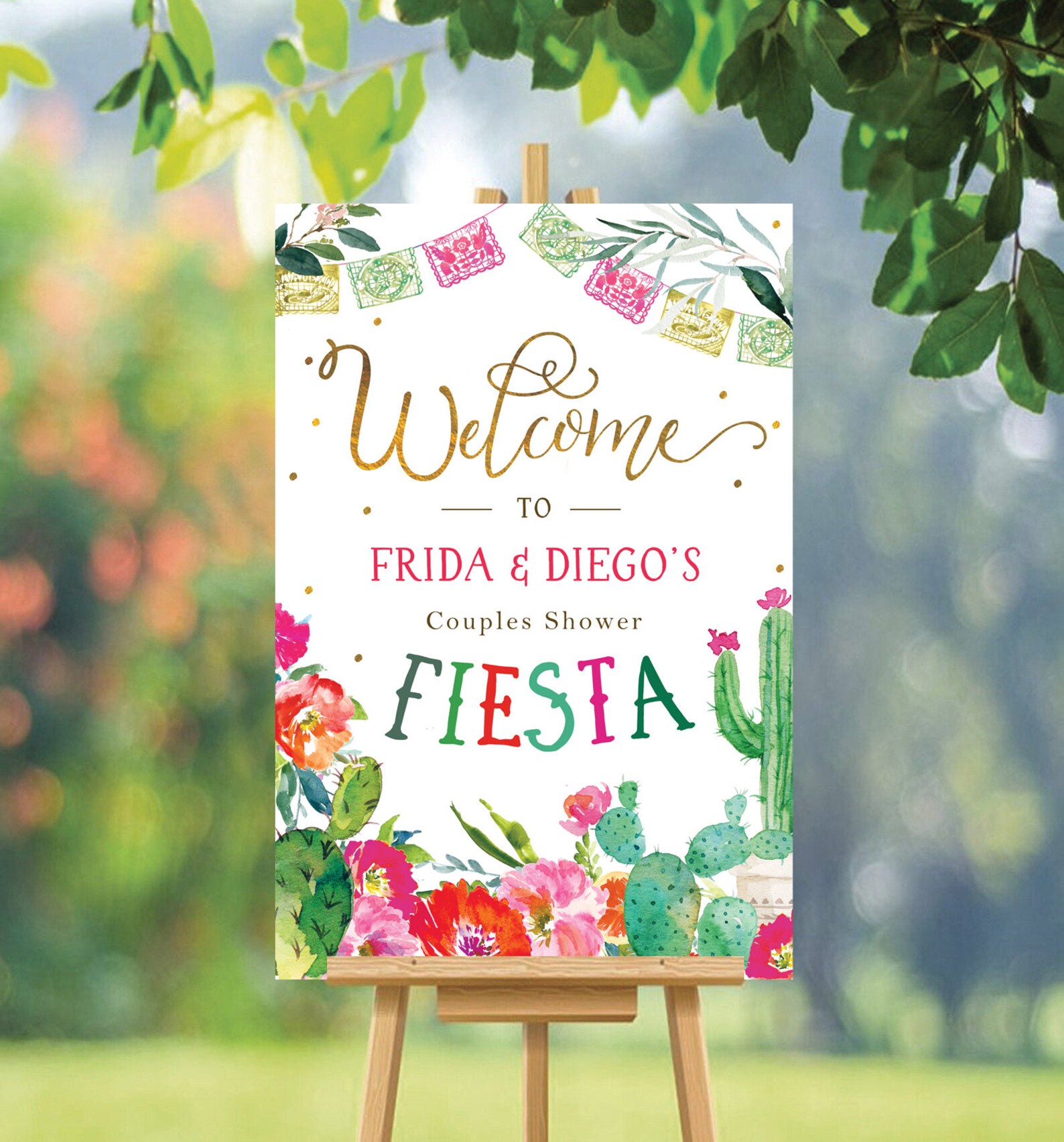 Fiesta Couples Shower Invitation - Mexican Birthday Invitation - Floral ...