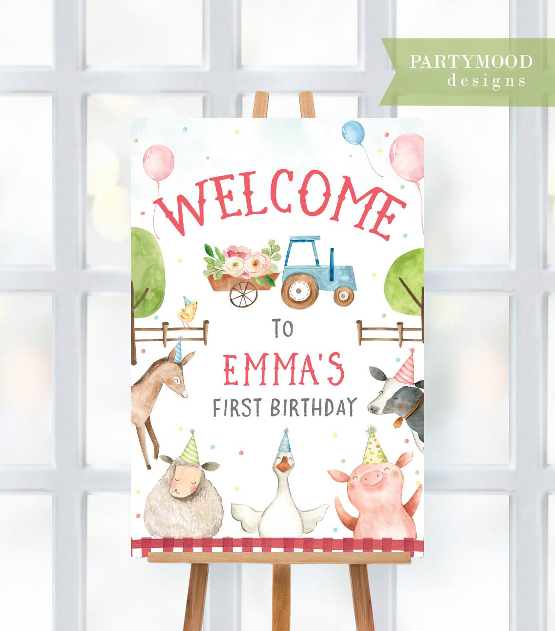 Farm Welcome Sign Farm Animals Boy First Birthday Girl - Etsy