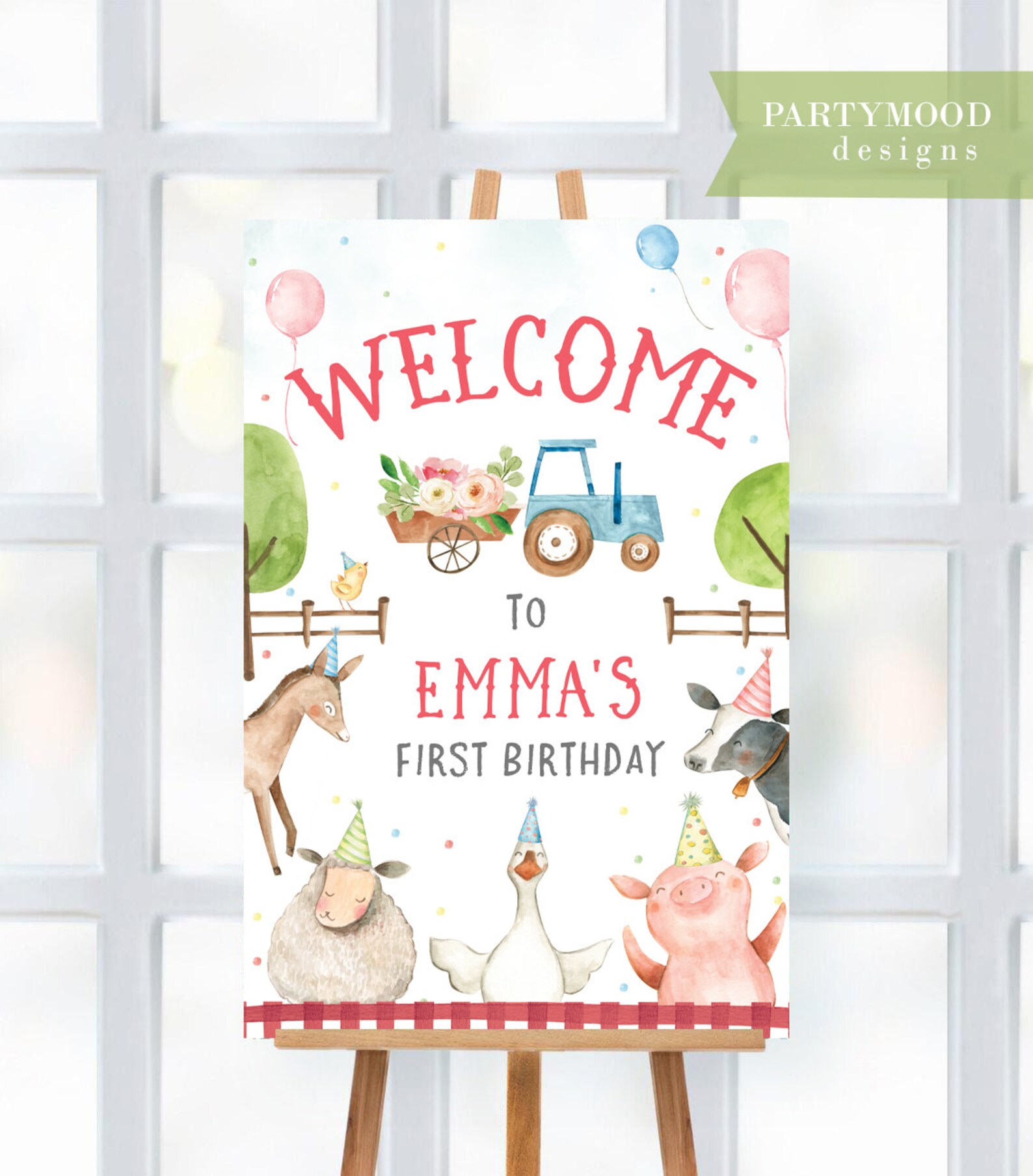 Farm Welcome Sign Farm Animals Boy First Birthday Girl - Etsy